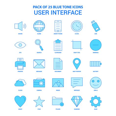 User Interface Blue Tone Icon Pack 25 Icon Sets 14185279 Vector Art At Vecteezy