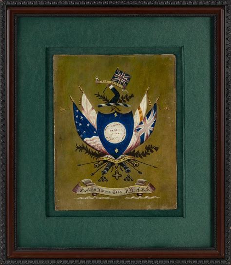 Lot Captain James Cooks Coat Of Arms Mid 18th Century Oil On