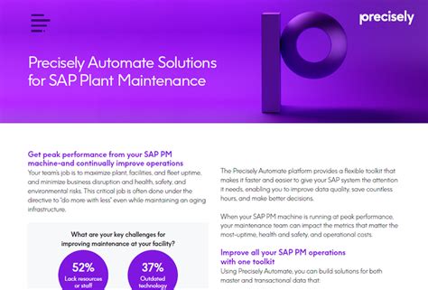 Precisely Automate Solutions For Sap Plant Maintenance Precisely