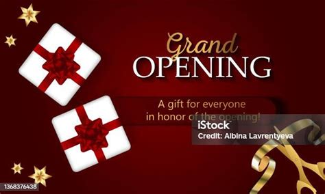리본 풍선 금가위 불꽃놀이가 있는 그랜드 오프닝 디자인 사실적 벡터 배경 주제에 대한 스톡 벡터 아트 및 기타 이미지 배경 주제 장엄한 Invitational