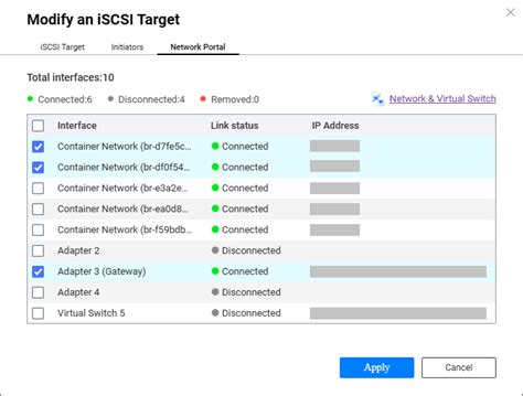 How Can I Configure Which Network Interfaces An Iscsi Target Can Be Accessed Through Qnap