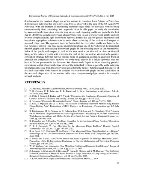 Distribution Of Maximal Clique Size Of The Pdf