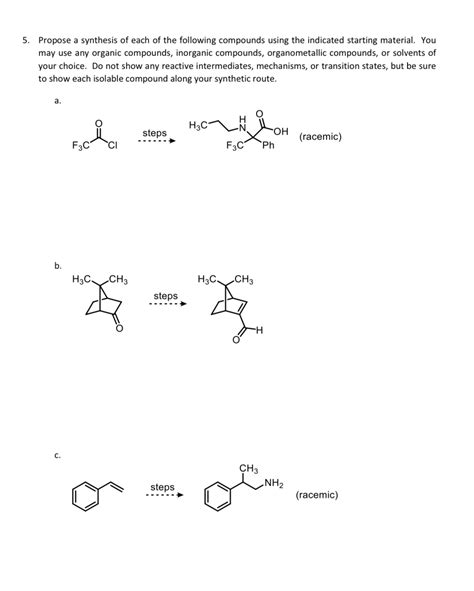 solved propose a synthesis of each of the following