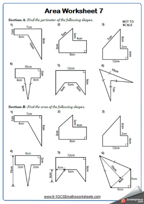 area compound shapes worksheet answers