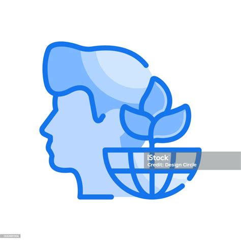 Green Thinking Vector Blue Colours Icon Style Illustration Eps 10 File