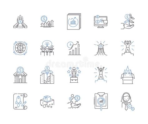 Productivity Outline Icons Collection Efficiency Output