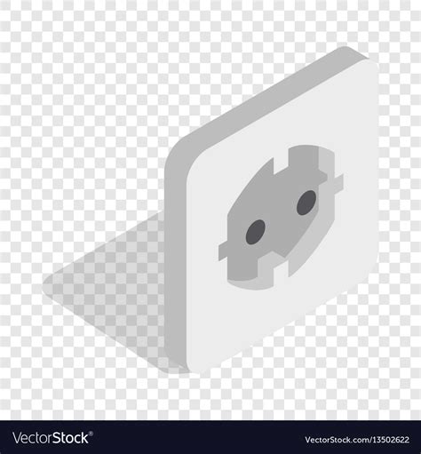 Electric White Socket Isometric Icon Royalty Free Vector