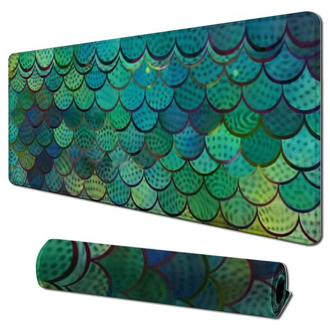 Mermaid Large Office Gaming Mouse Pad Strong Adhesion And Durability Precision Edge Locking