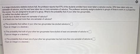 solved in a large introductory statistics lecture hall the