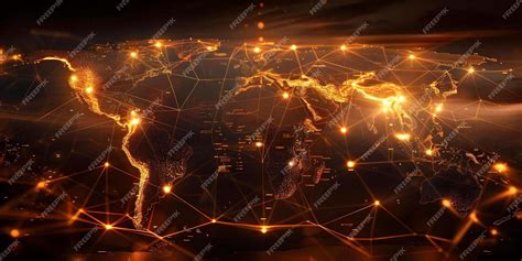 Premium Photo Visual Representation Interconnected Data Centers On A