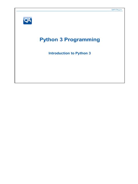 Introduction To Python 3 Basics Pdf Python Programming Language