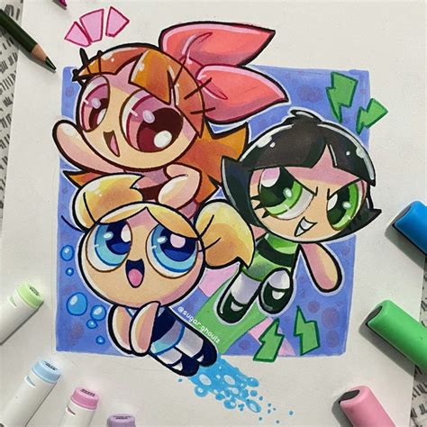 How To Draw Powerpuff Girls Арт Студия Наталии Кузнецовой