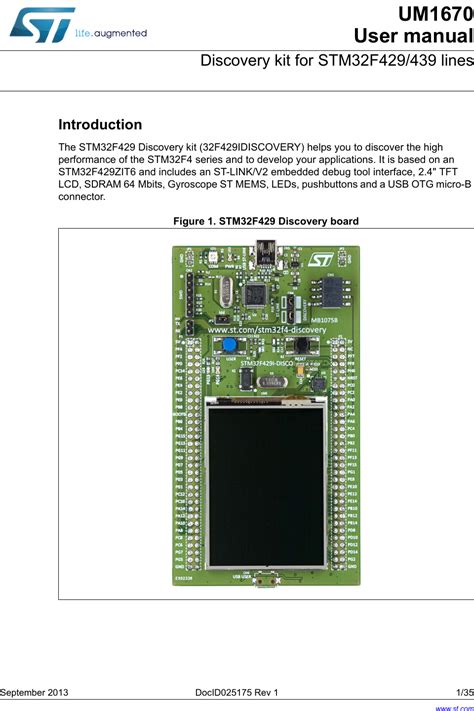 Discovery Kit For STM32F429 439 Lines STM32F429I DISCO USER GUIDE