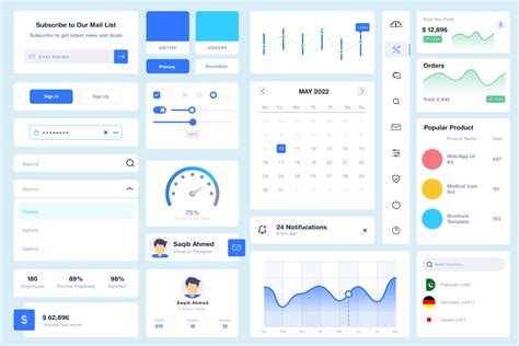 Web Dashboard Ui Component Kit Elements Design Vector 9011138 Vector
