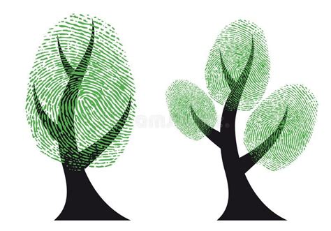 Green Fingerprint Tree Vector