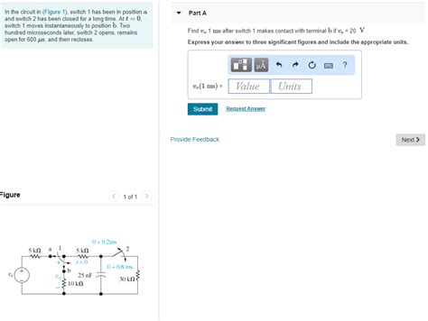 Solved In The Circuit In Figure 1 Switch 1 Has Been In