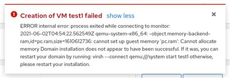 Creating A Vm Should Enforce Libvirts Lower Memory Limit · Issue 188 · Cockpit Projectcockpit