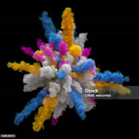 3d 렌더링 컬러 파우더 착 색 제 다채로운 먼지 검은 배경에 고립의 구름의 폭발 0명에 대한 스톡 사진 및 기타 이미지 0