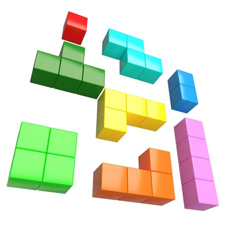 3d Model Tetris Bricks Set Vr Ar Low Poly Cgtrader