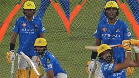 Ruturaj Gaikwad Displays Power Hitting During CSK's Practice Session; Rachin Ravindra Can't Look ...