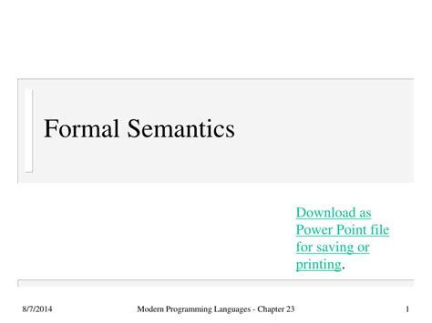 ppt formal semantics powerpoint presentation free download id 2961776