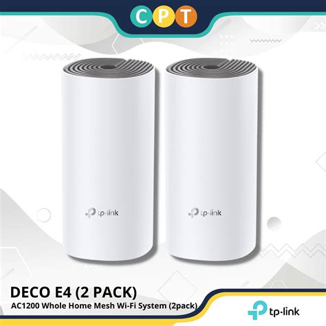 Tp Link Deco E4 Ac1200 Whole Home Mesh Wi Fi System 2 Pack Mesh