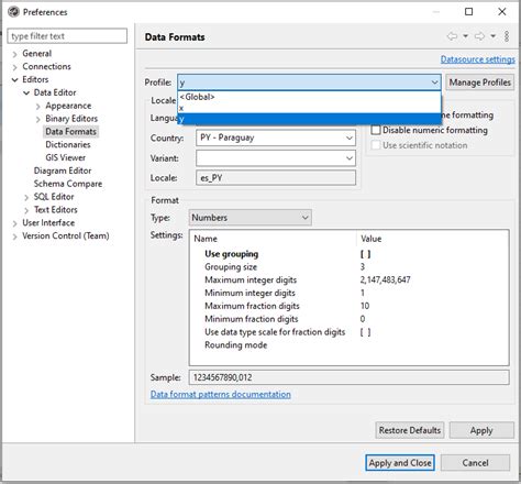 Use Data Formatter Profiles While Exploring Data In Data Editor Issue 17831 Dbeaver Dbeaver