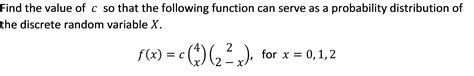 Solved Find The Value Of C So That The Following Function Chegg