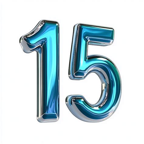 3d Blue Number 15 Isolated On White Background Premium AI Generated Image