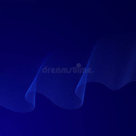 Vector Abstract Glowing Wave Lines On Dark Blue Background Striped
