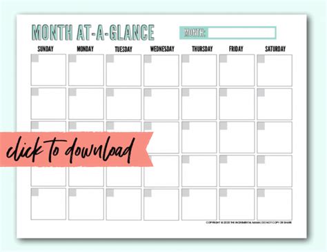Blank Calender Template