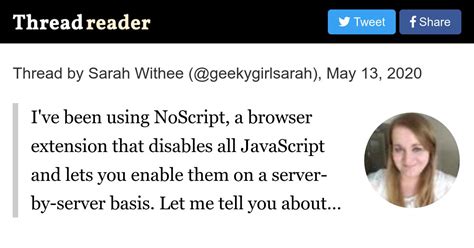 thread by geekygirlsarah i ve been using noscript a browser