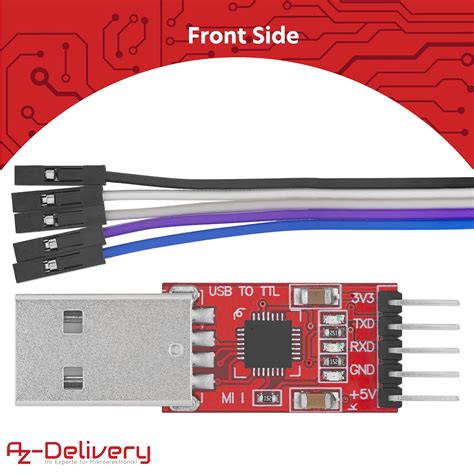 Azdelivery 5 X Cp2102 Hw 598 Usb To Ttl 5pin Serial Converter Adapter Module Downloader 33v 5v