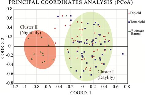 Principal Coordinate Analysis Pcoa Of 104 Hemerocallis Accessions Download Scientific Diagram