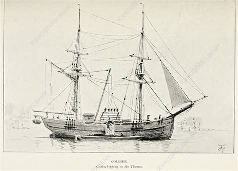 Collier On The Thames 19th Century Illustration Stock Image F034 2868 Science Photo Library