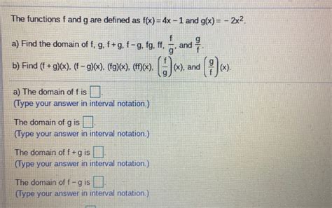 solved the functions f and g are defined as f x 4x 1