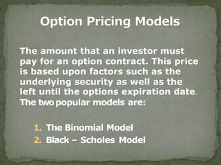 Option Pricing Model PPTX Business Accounting Finance Business