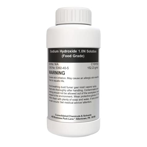 Sodium Hydroxide 10n Solution Food Grade Consolidated Chemical