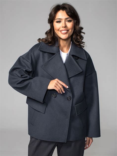 Двубортный жакет из шерсти спущенная линия плеча