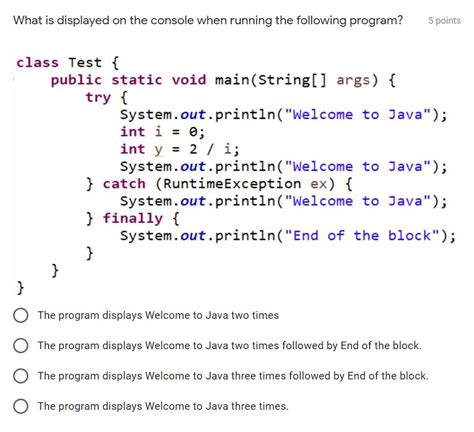 solved what is displayed on the console when running the