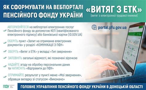 ЕЛЕКТРОННІ ДОКУМЕНТИ ВИТЯГ З ЕЛЕКТРОННОЇ ТРУДОВОЇ КНИЖКИ електронні сервіси ПФУ 💻 Отримати