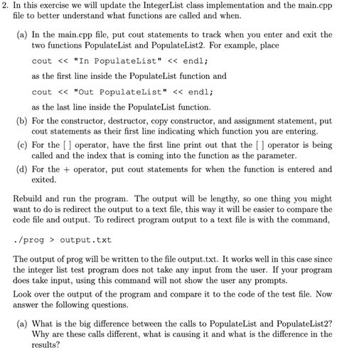 Solved In This Exercise We Will Update The IntegerList Chegg