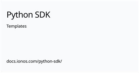 Templates Python Sdk