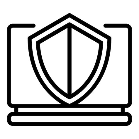 Premium Vector Shield Monitor Icon Outline Shield Monitor Vector Icon For Web Design Isolated