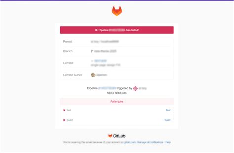 Gitlab “failed Pipeline For~”といったメールが届く原因