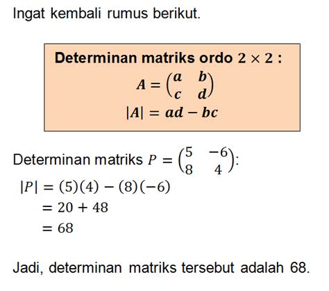 Tentukan Determinan Matriks Berikut Ini 5 −6