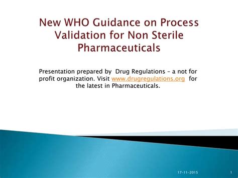 Usfda Guidelines On Process Validation A Life Cycle Approach Pptx