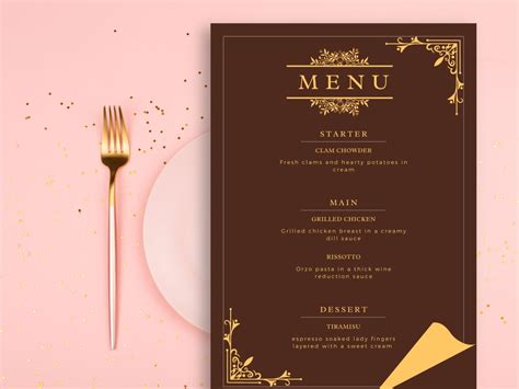 editable restaurant menu template canva editable food menu template