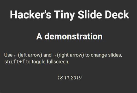 modern responsive presentation library hacker s tiny slide deck css