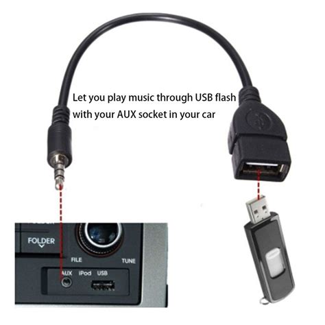 Mm Male Audio AUX To USB Type A Female OTG Converter Adapter Cable Shopee Malaysia
